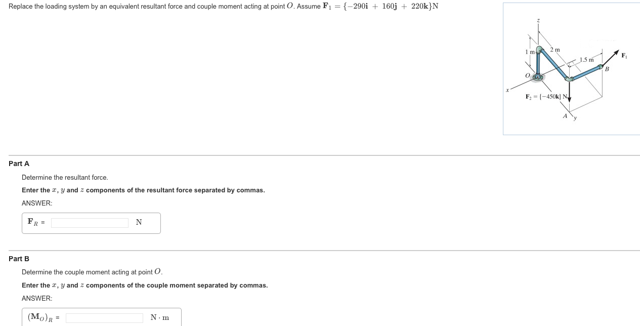 Solved Replace the loading system by an equivalent resultant | Chegg.com