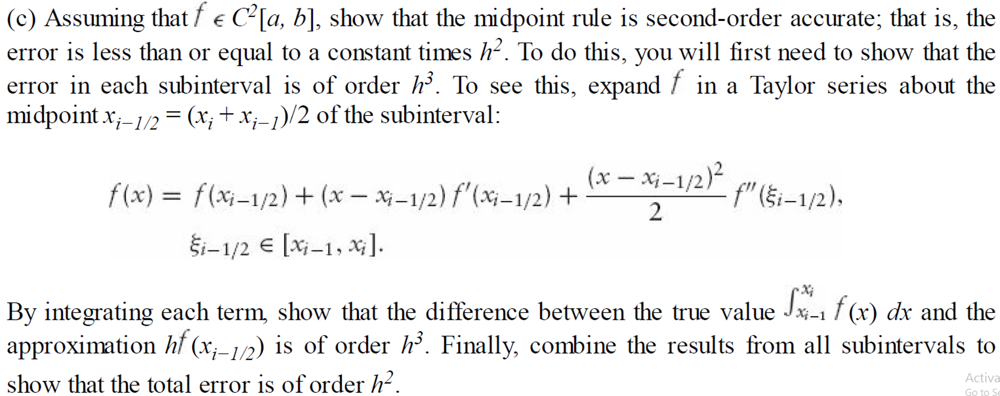 Consider the composite midpoint rule for | Chegg.com