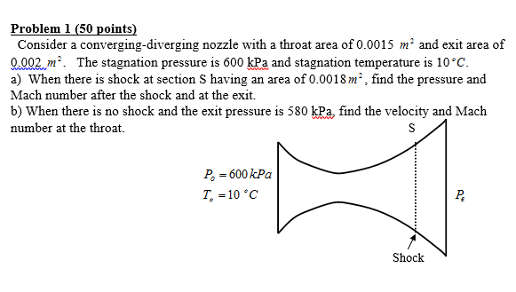 Consider a converging-diverging nozzle with a throat | Chegg.com