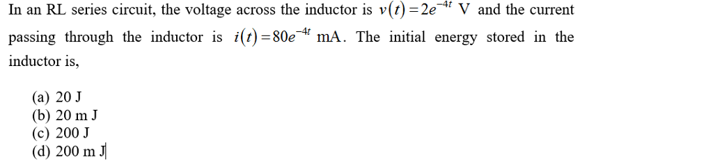 Solved In an RL series circuit, the voltage across the | Chegg.com