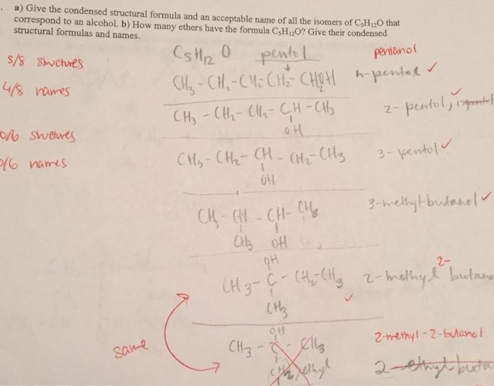 Solved Give the condensed structural formula and an | Chegg.com