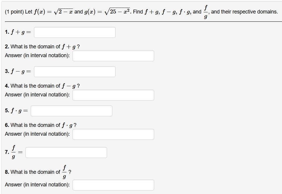 Solved (1 point) The next few problems are focused on the | Chegg.com