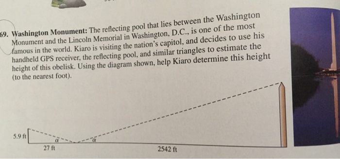 Solved Washington Monument: The reflecting pool that lies | Chegg.com