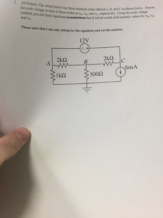 Solved The circuit below has three essential nodes labeled | Chegg.com