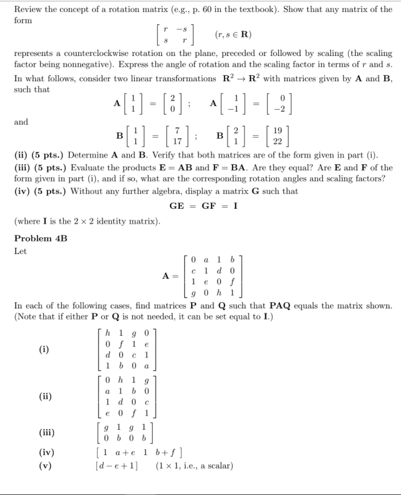 Solved Review the concept of a rotation matrix (e.g., p. 60 | Chegg.com