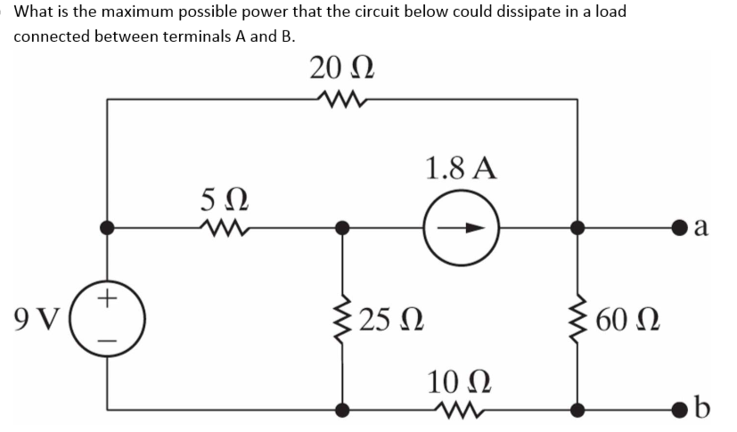 Solved What is the maximum possible power that the circuit | Chegg.com