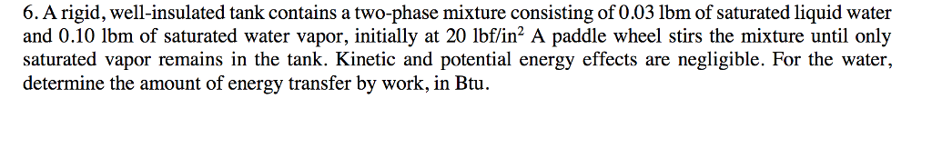 Solved A rigid, well-insulated tank contains a two-phase | Chegg.com