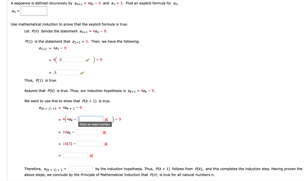 Solved A sequence is defined recursively by an+-4an -9 and | Chegg.com