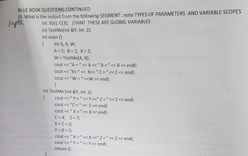 Solved What is the output from the following SEGMENT: note | Chegg.com