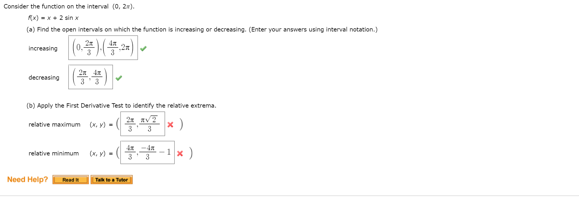 Solved Consider the function on the interval (0, 2pi) f(x) = | Chegg.com
