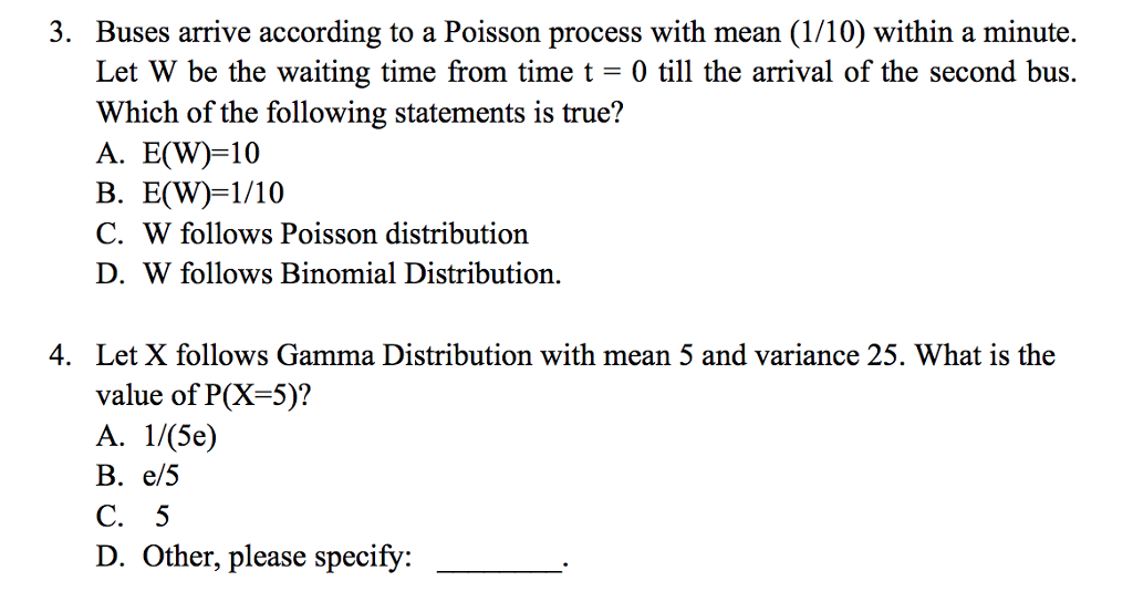 Solved 3. Buses arrive according to a Poisson process with | Chegg.com