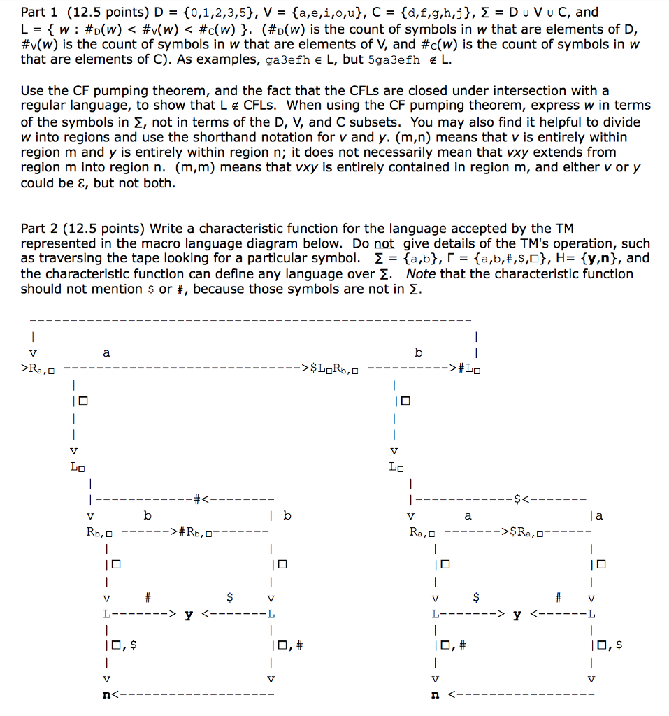 Solved Part 1 (12.5 points) D-{0,1,2,3,5), V-{?,??, ,u), | Chegg.com