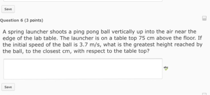 Solved A spring launcher shoots a ping pong ball vertically | Chegg.com