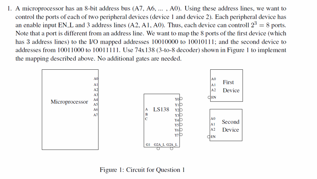 Solved A Microprocessor Has An 8-bit Address Bus (a7, A6,