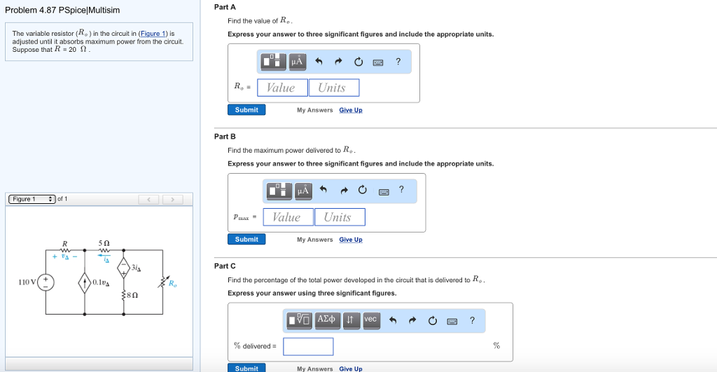 Solved The variable resistor (Ro) in the circuit in (Figure | Chegg.com
