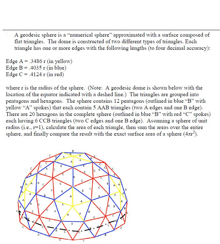 Solved A geodesic sphere is a numerical sphere" approximated | Chegg.com