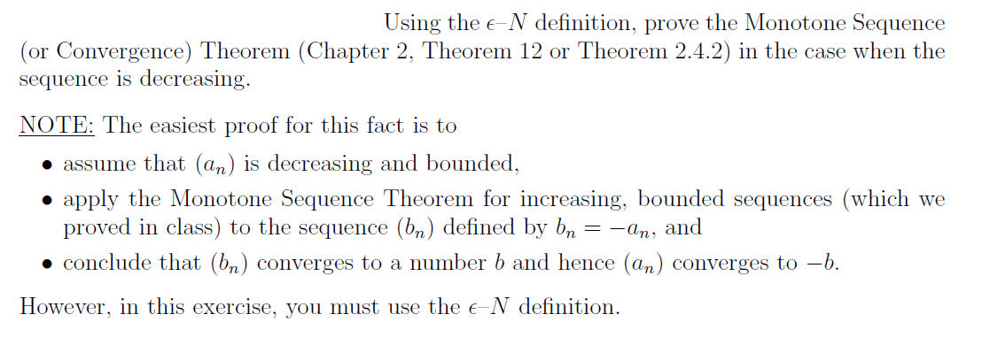 Using the epsilon- N definition, prove the Monotone | Chegg.com