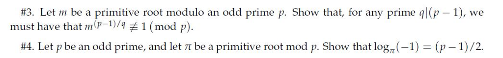 Solved #3 Let m be a primitive root modulo an odd prime p. | Chegg.com