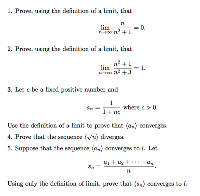 Solved 1. Prove, using the definition of a limit, that lim | Chegg.com