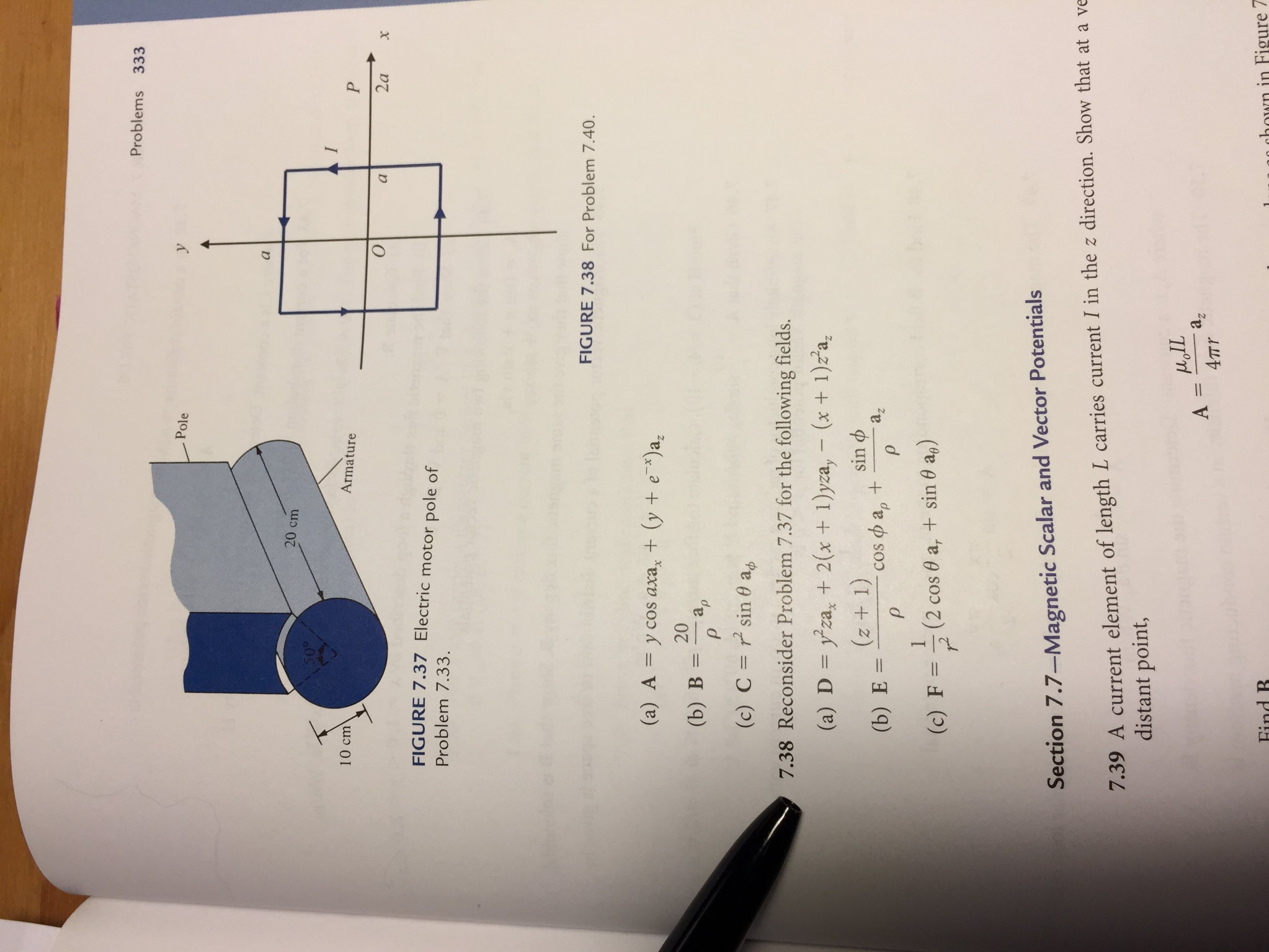 Solved A - y cos axa_x + (y + e^-x)_az B = 20/p a_p C = r^2 | Chegg.com