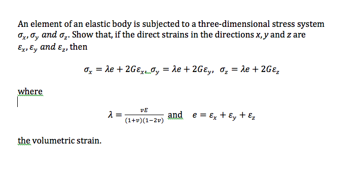 Solved An element of an elastic body is subjected to a | Chegg.com