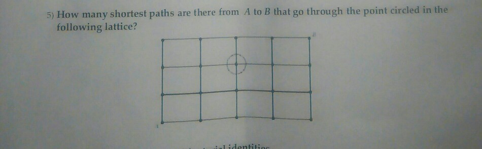 Solved 5) How many shortest paths are there from A to B that | Chegg.com