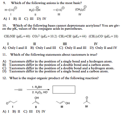 Solved Which of the following anions is the most basic? | Chegg.com