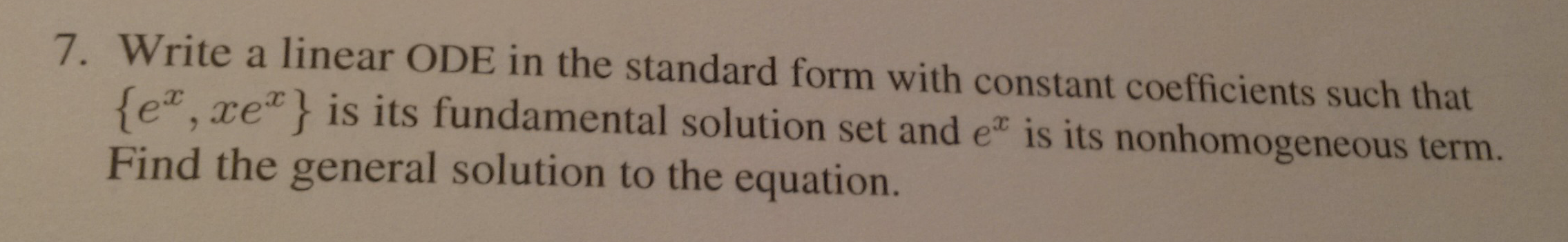 Solved Write a linear ODE in the standard form with constant | Chegg.com