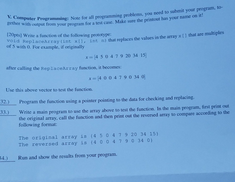 Solved V Computer Program Gether Ming Note For All