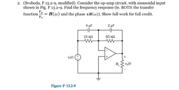 Solved Consider the op-amp circuit, with sinusoidal input | Chegg.com