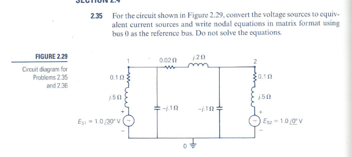 Solved For the circuit shown in Figure 2.29. convert the | Chegg.com