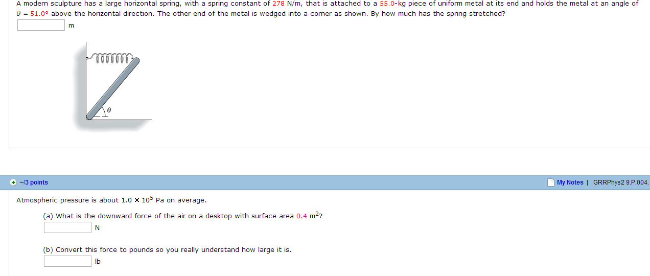 Solved A modern sculpture has a large horizontal spring, | Chegg.com