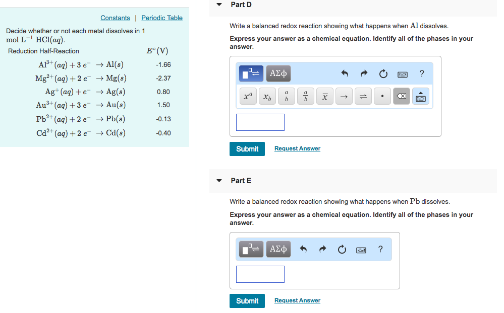 Solved Part D Constants Periodic Table Write a balanced | Chegg.com