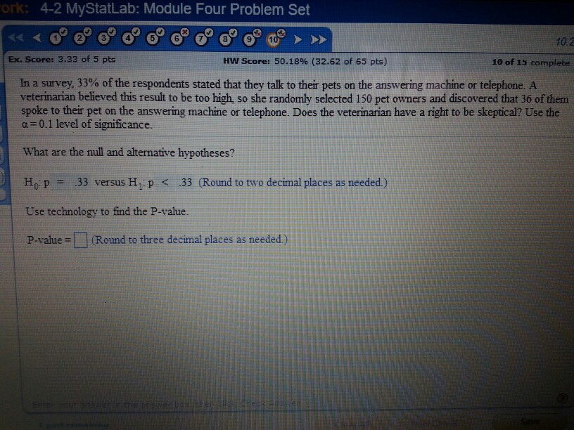 Solved ork: 4-2 MyStatLab: Module Four Problem Set 6 102 Ex. | Chegg.com