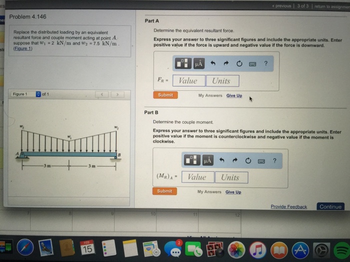 Solved Replace the distributed loading by an equivalent | Chegg.com