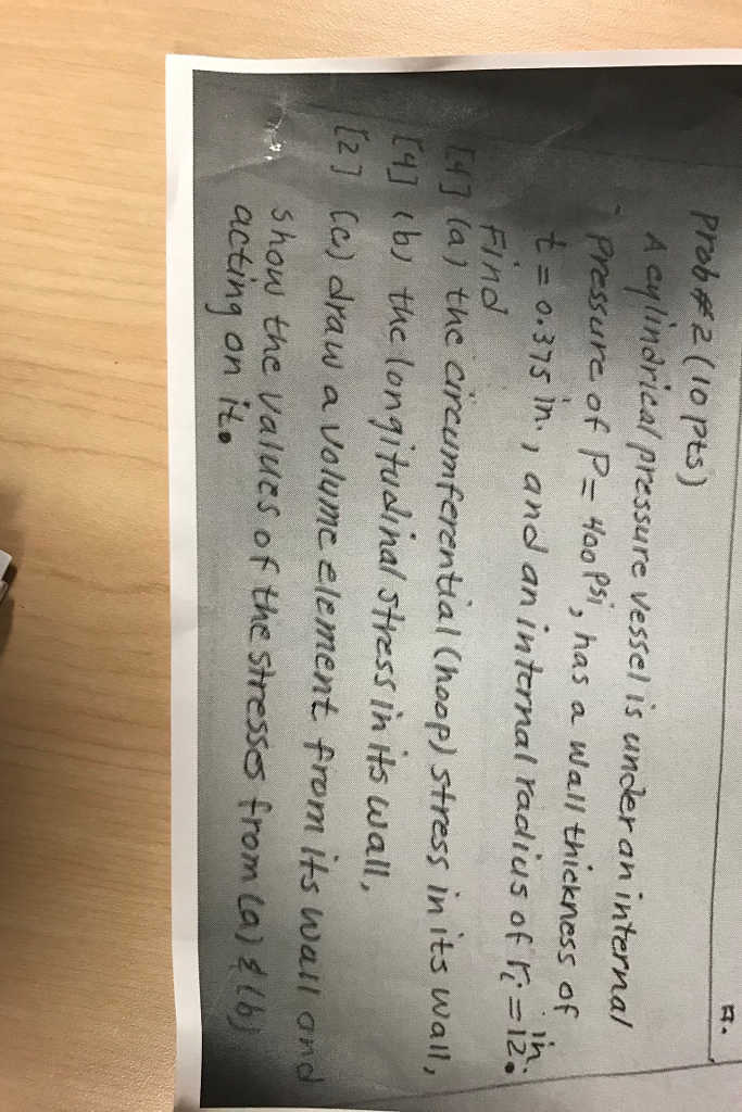 Solved Prob2 (io pts) A cy lindrical pressure vessel is | Chegg.com