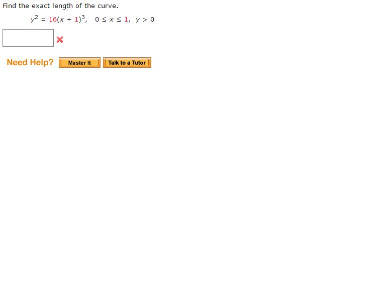 Solved Find the exact length of the curve. y^2 = 16(x + | Chegg.com