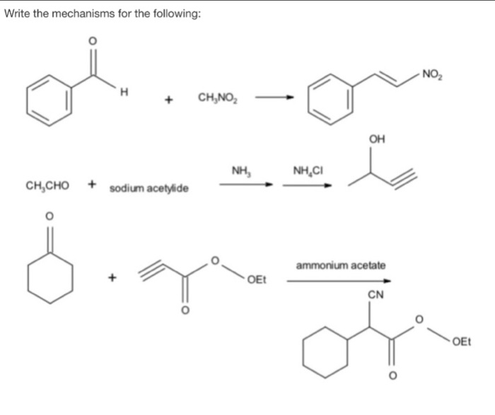 Solved Write the mechanisms for the following: | Chegg.com