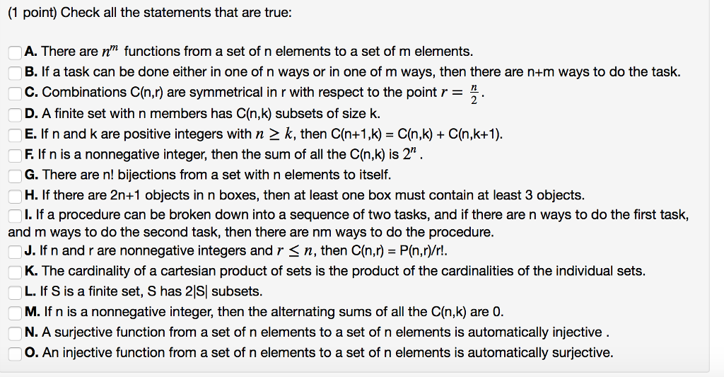 Solved Check all the statements that are true: There are | Chegg.com