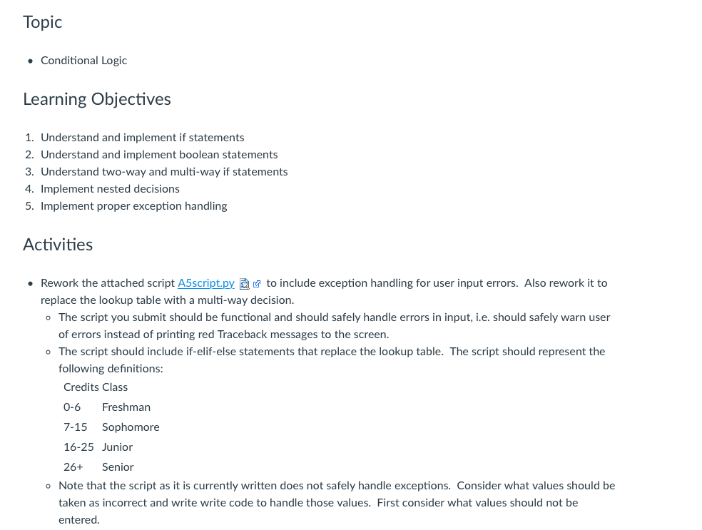 Solved Topic Conditional Logic Learning Objectives 1
