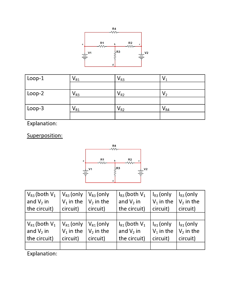 Solved R4 R1 R2 R3 V2 V1 Loop-1 Loop-2 Loop-3 Explanation | Chegg.com
