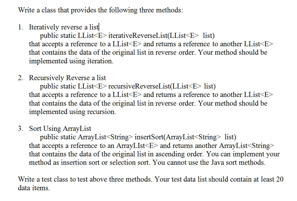 Solved Write a class that provides the following three | Chegg.com