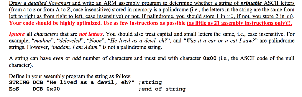 Solved Draw A Detailed Flowchart And Write An Arm Assembly