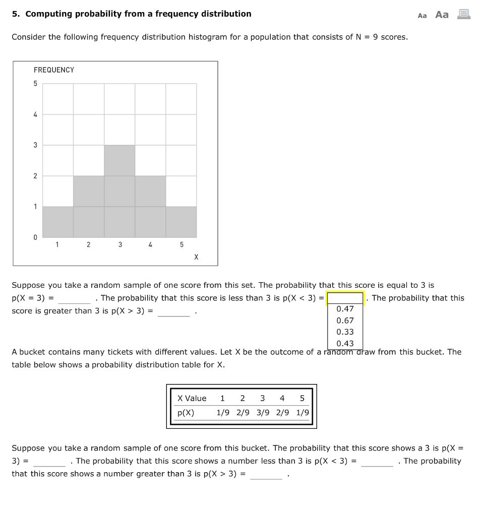 Solved 5. Computing probability from a frequency | Chegg.com