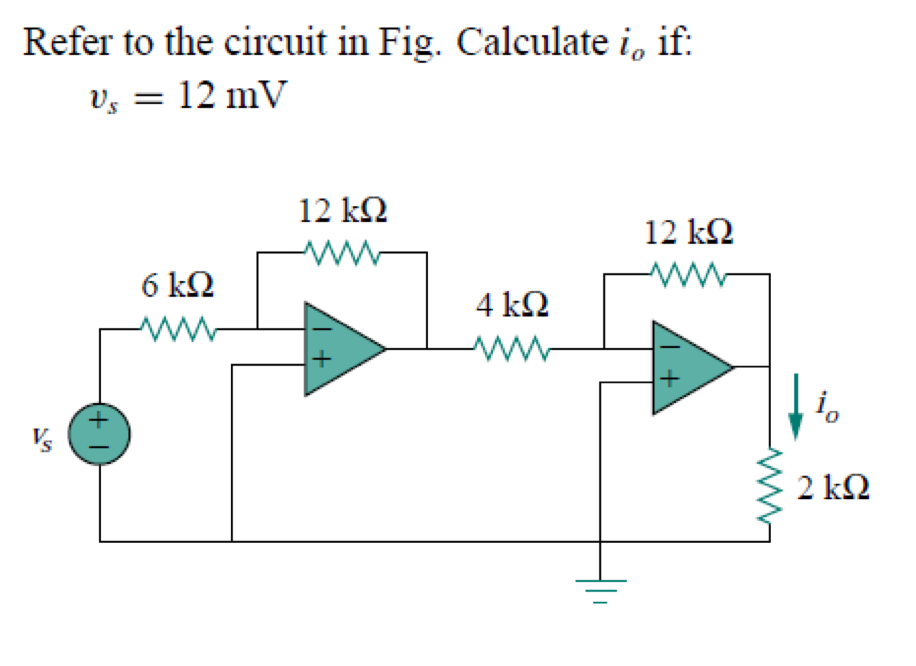Solved Refer to the circuit in Fig. Calculate io if: vs=12 | Chegg.com
