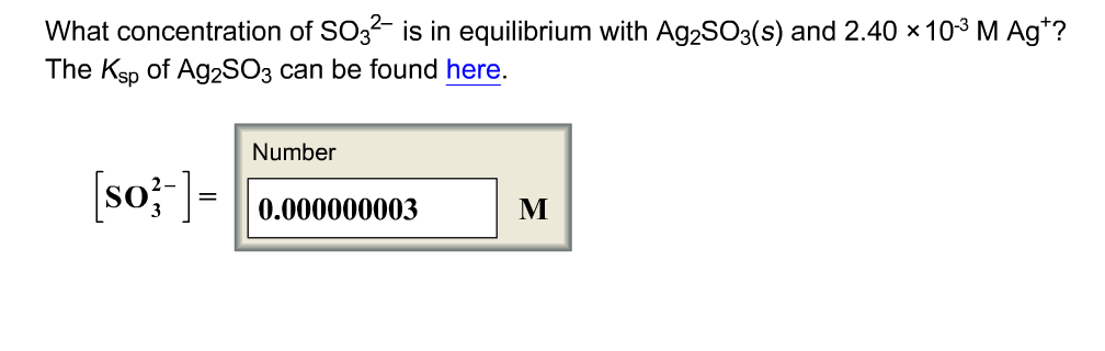 Solved What concentration of SO32– is in equilibrium with | Chegg.com