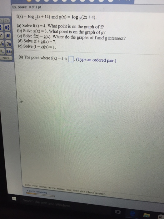 Solved f(x) = log_2(x+14)and g(x) = log_2(2x + 4). Solve | Chegg.com
