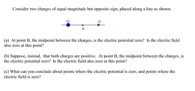 Solved Consider two charges of equal magnitude but opposite | Chegg.com