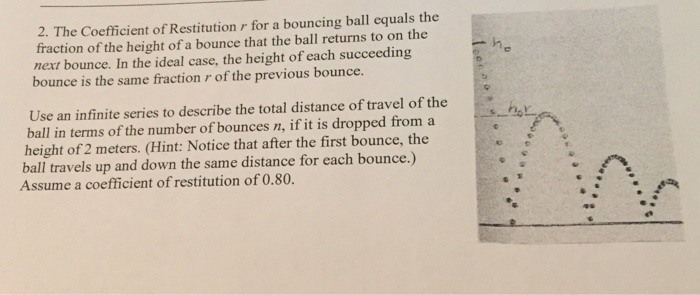 Solved The Coefficient of Restitution r for a bouncing ball | Chegg.com