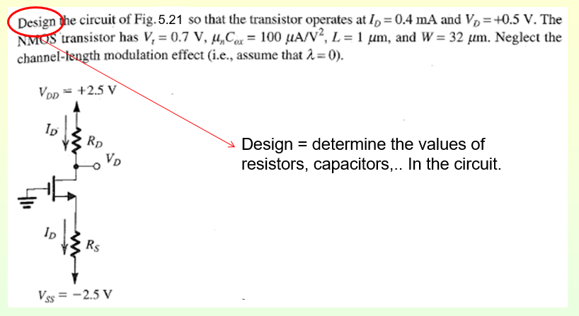 Solved Design circuit of Fig. 5.21 so that the transistor | Chegg.com